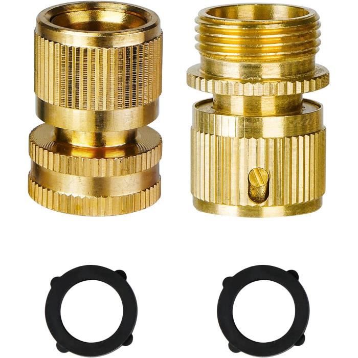 Lot de 2 raccords de tuyau darrosage - raccord rapide femelle et mâle de 3-4 pouces - raccord en ...