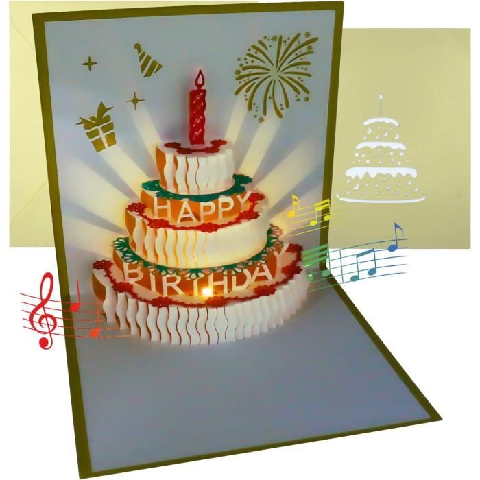 Carte Anniversaire 3D,Carte Pop Up Anniversaire,Carte D'Anniversaire ...