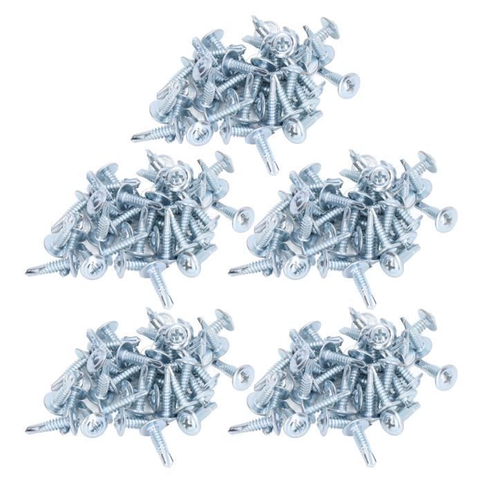 Cikonielf Assortiment de vis autoperceuses 250 pièces vis auto-perceuses en acier au carbone ...