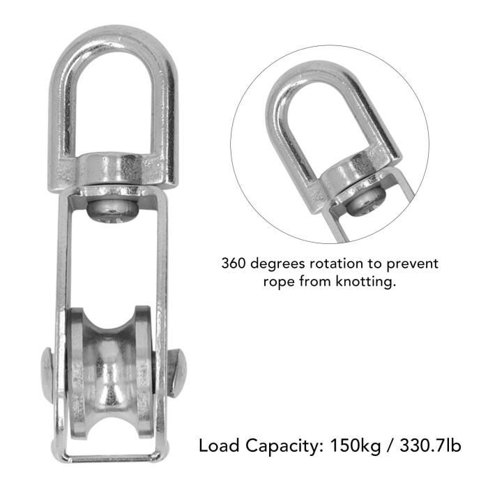 Bloc De Poulie Simple Lot De 2 Poulies Simples M25, Avec 2 Crochets À ...