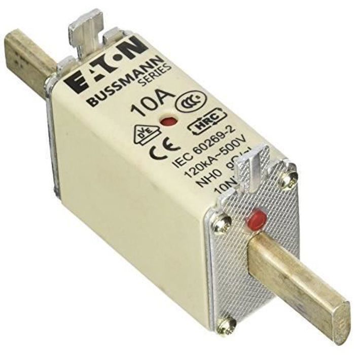 Eaton 10 nhg0b Insert de sécurité, basse tension, 10 A, AC 500 V, nh0 ...