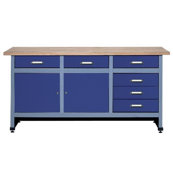 Kupper - Etabli 2 portes et 6 tiroirs - Bleu marine 12177 - Cdiscount ...