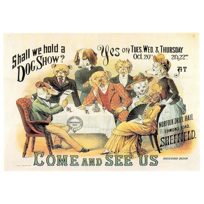 Legendarte - Affiche Publicitaire Vintage Shall We Hold A Dog Show ...