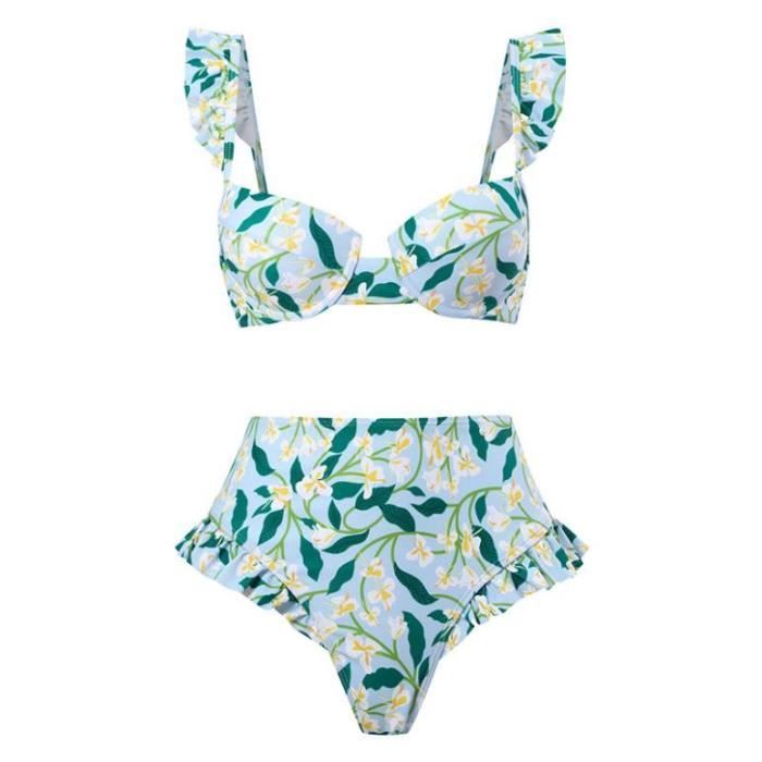 MAILLOT DE BAIN Femme - Sexy taille haute bikini fendu individuel ...