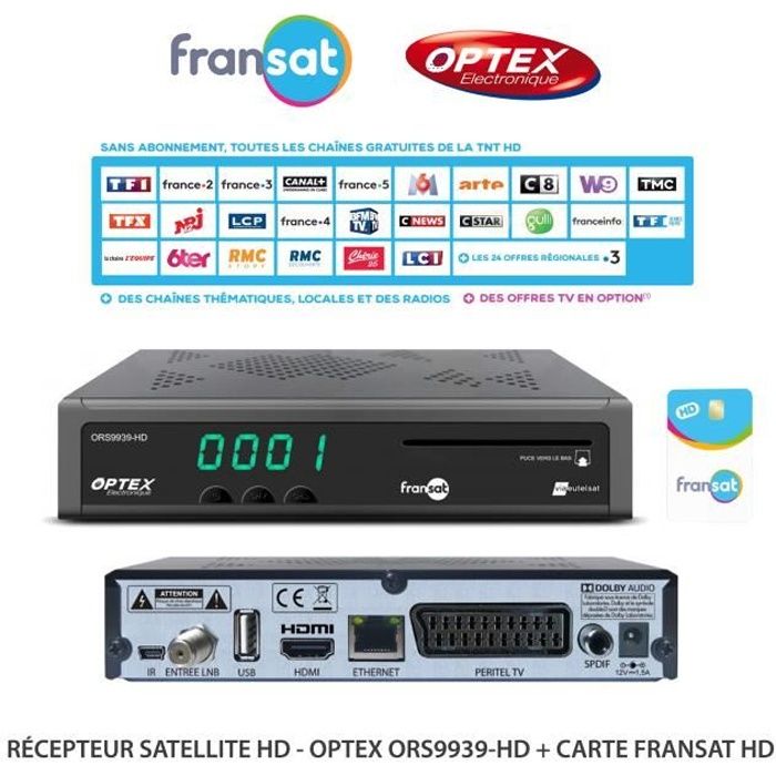 Récepteur Satellite HD - Optex - ORS9939-HD - 4000 chaînes - Multi ...