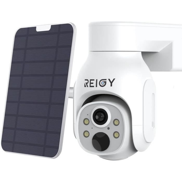 3Mp Camera Surveillance Wifi Exterieure Sans Fil, Camera Solaire Avec Batterie(8000Mah), Avec ...