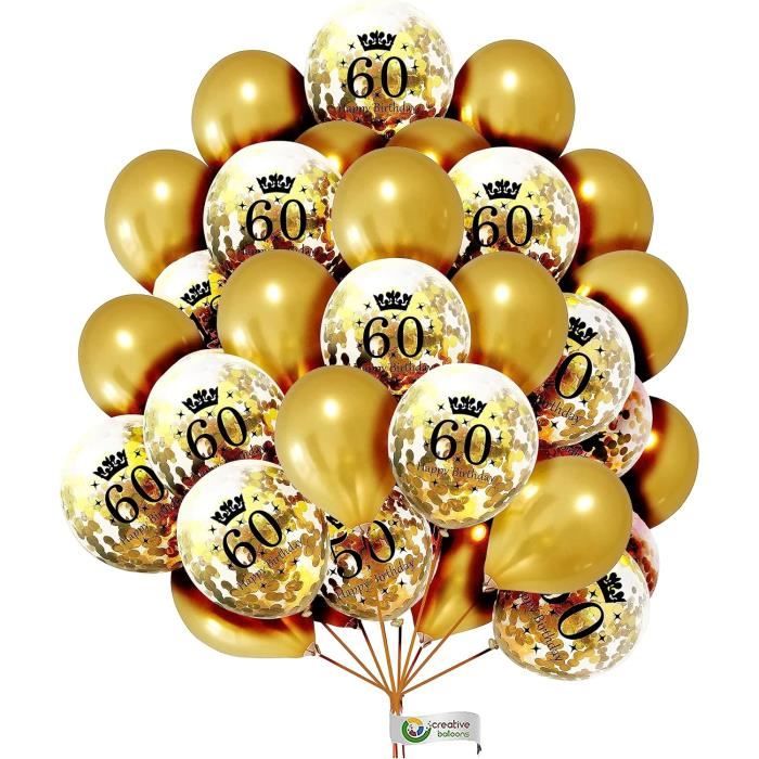Lot De 16 Ballons De 30,5 Cm Avec Confettis Dorés Et Paillettes Pour ...