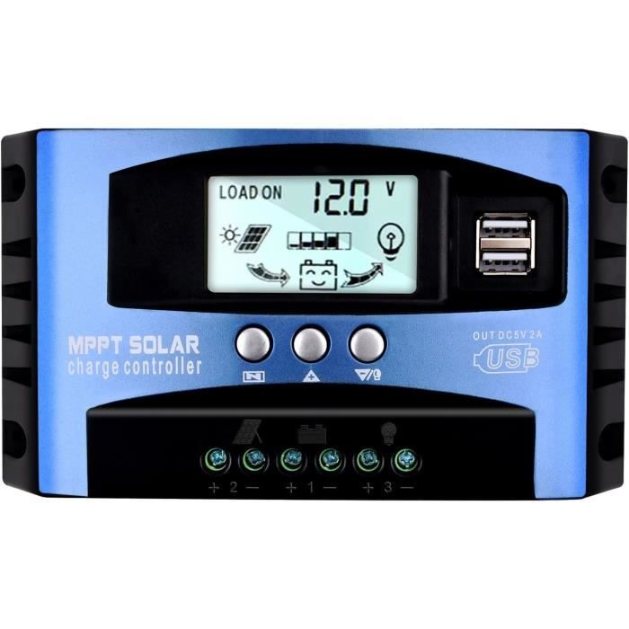 Diymore 60A Contrôleur de charge solaire,Contrôleur de charge pour panneau solaire 12V-24V (PWM ...