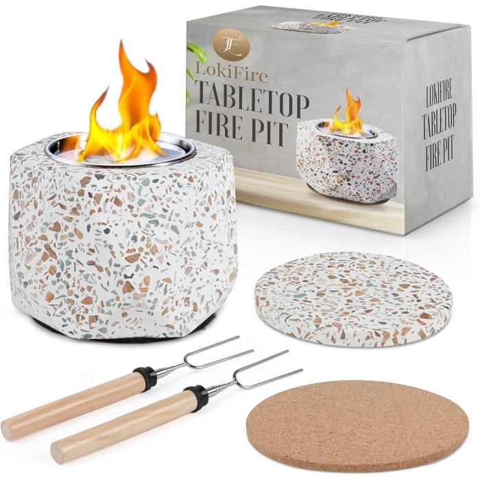 Brasero de table avec batons à rôtir extensibles – Foyer portable idéal ...