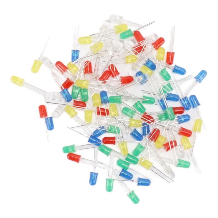 VBESTLIFE Kit assorti de circuit LED 100 pièces 5mm Diodes LED rouge ...