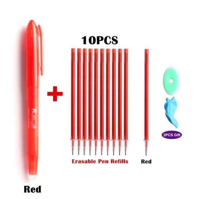 STYLO,11 Pcs Red Set--Stylo à encre Gel effaçable, 5-11 pièces-ensemble ...