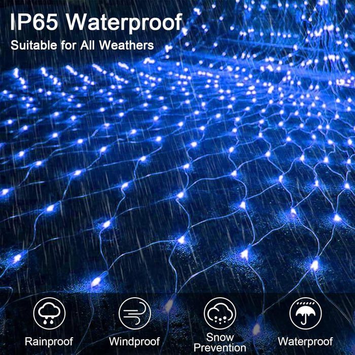 Filet Lumineux Solaire Filet Solaire Guirlandes de 192 LED 8 Modes 2 M ...