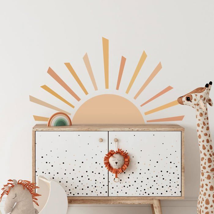 Stickers Muraux Moiti Soleil Autocollants Muraux Boho Soleil Sticker ...