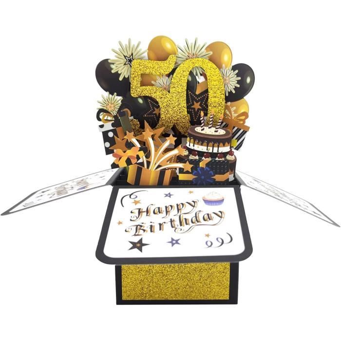 50 Ans Carte D'Anniversaire, 3D Pop Up 50E Carte Anniversaire, Carte De Voeux Joyeux ...