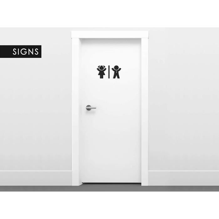 Signs - Plaque signalétique Toilettes en Relief (15 cm) - Set adhésif ...