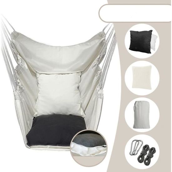 Fauteuil Suspendu Chaise Suspendue De Balance Oreillers 2 Sièges ...