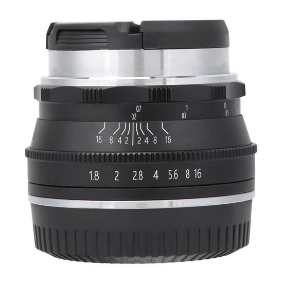 EJ.life Objectif de la caméra 25mm F1.8 Objectif de Caméra sans Miroir en Métal Focus Manuel ...