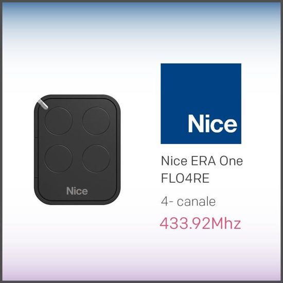Nice ERA FLOR FLO4RE Télécommande 4 canaux 433.92 MHz Transmetteur. Compatible avec FLOR-S, Inti ...