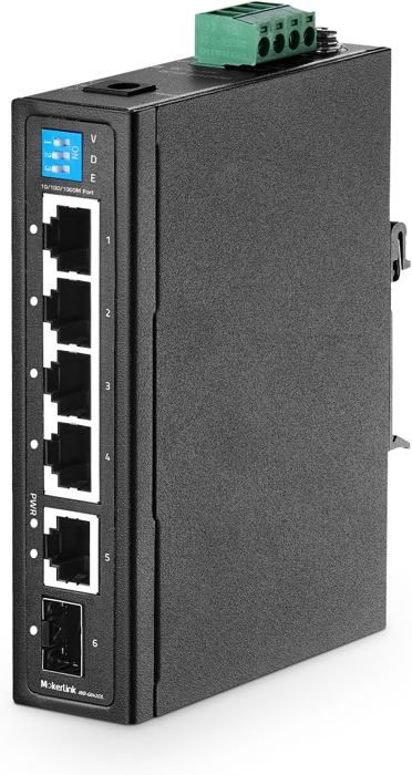 Commutateur Gigabit industriel à 6 ports, 4 ports 100/1000 Mbps et 1 liaison montante Gigabit, 1 ...
