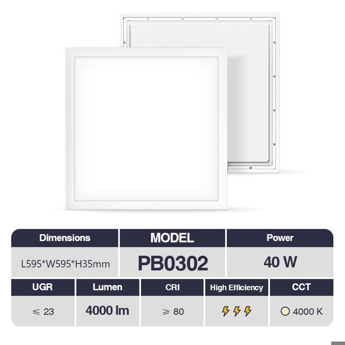 KOSOOM LED ballast pour lampes led 40W 4000k Bianco 4000lm 110gradi CRI≥80 UGR≤23 PF0.9 L595 ...