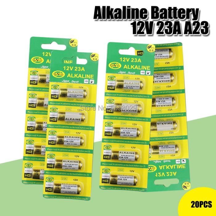 12v-Lot De 20 Batteries Alcalines 23a 12v, 21-23, 23ga, A23, Gp23a ...