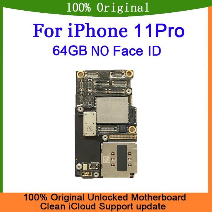11Pro-64g-Pas de visage-Carte mère originale débloquée pour iPhone 11, 11 Pro Max, avec Face ID ...