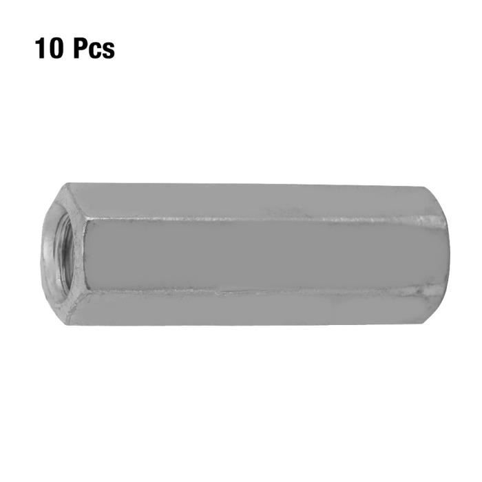 Akozon Fixation d'Écrou 10pcs Écrou à Tige Longue Hexagonal Douille Écrou Filetées Attaches ...