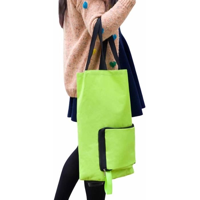 Caddie de Courses Pliable, Sac De Courses Pliable 2 en 1 avec Roues ...