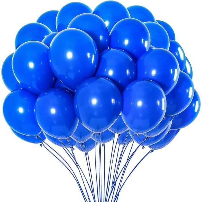 Ballon Bleu 100 Pièces 30 cm 12 Pouces Ballons de Baudruche Bleus en Latex Mat Hélium Gonflable ...