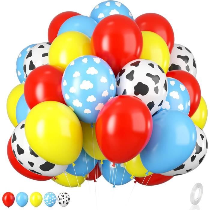 Ballons d'histoire inspirés des jouets, ballons rouges bleus jaunes de ...