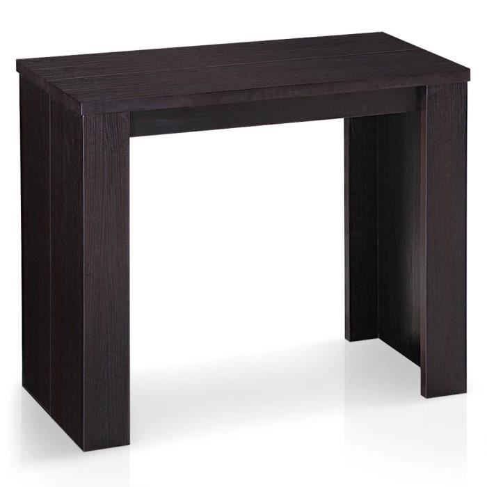Table Console Extensible Linéa Wengé - Cdiscount Maison