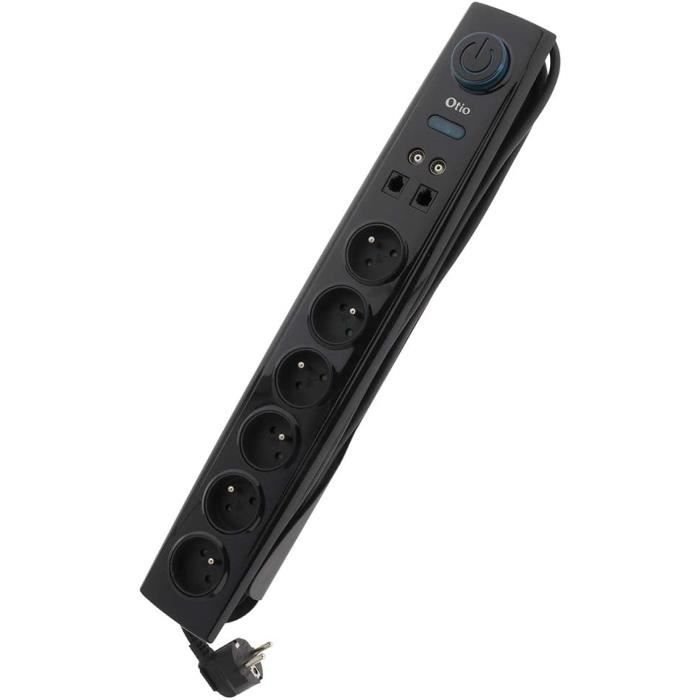 Bloc multiprise parafoudre 6 prises 16A avec interrupteur + prises TV ...