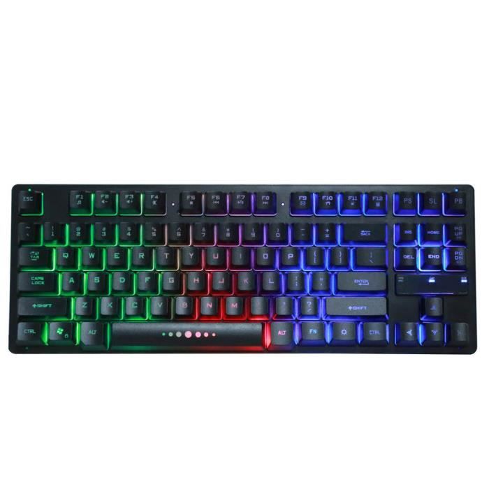 DILWE-Clavier rétroéclairé RVB Clavier de Jeu Filaire Mécanique ...