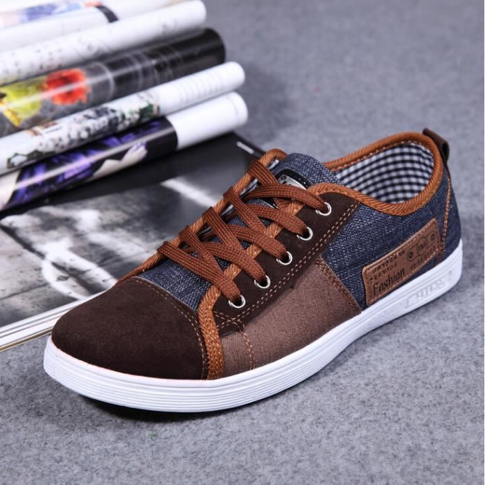 Hommes denim chaussures de sport Marron - Cdiscount Chaussures