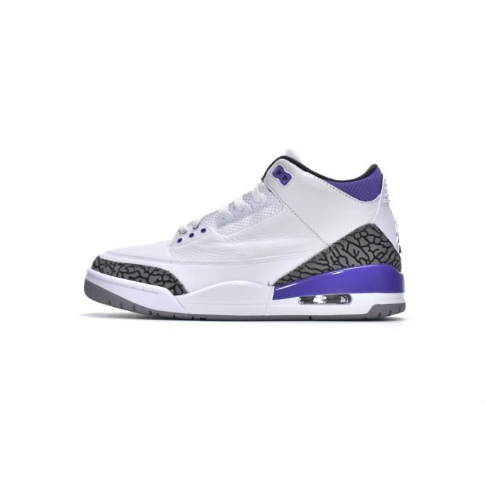 Baskets air-jordanx 3 Low Retro Femme Homme AJ3 Chaussures Violet blanc ...