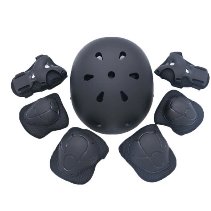 Casque de protection de sport pour enfants + coudières + genouillères ...