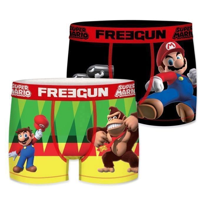 FREEGUN Boxer Enfant Mario, Donkey Kong, Caleçon Garçon, SUPER MARIO ...