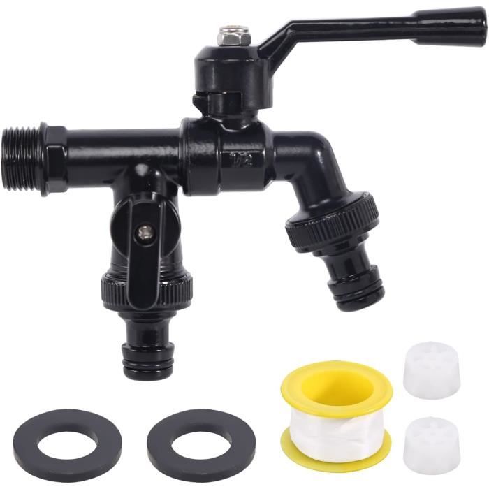 Double robinet de jardin antigel 1-2" en 100 % laiton haute dureté avec ...