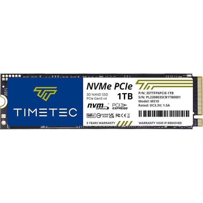 1To Ssd Nvme Pcie Gen3X4 8 Go-S M.2 2280 3D Nand Tlc 600 Tow Cache Slc ...