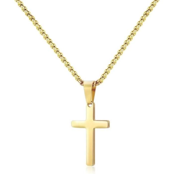 Cross Chain Hommes, Collier En Acier Inoxydable Hommes Chaîne En Argent ...