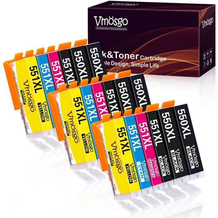 Canon Pixma MG5650 MG6300 MG6350 Compatible pour Cartouches PGI-550 CLI ...