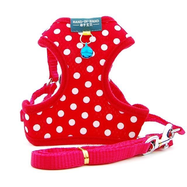 GRELOT CLOCHE,Red Dots Sets-M--Laisse SFP réglable en coton imprimé à ...