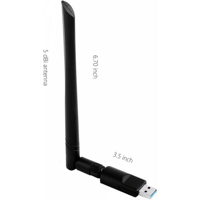 Realtek RTL8812BU USB WiFi Adaptateur 1300Mbps 5dBi AC1300 Dual Band 5 ...