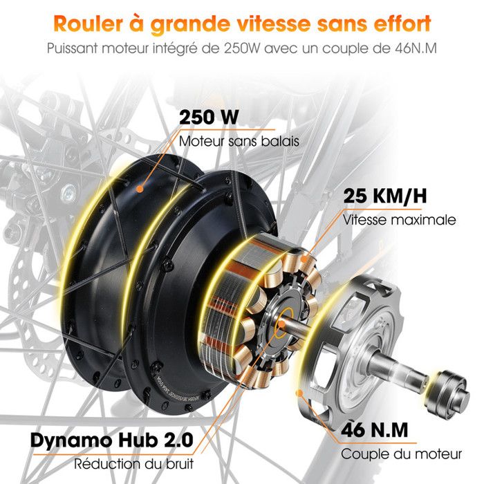 HILAND VTT électrique - Roues de 26 pouces -250 W 36 V 7,8 Ah - Même ...