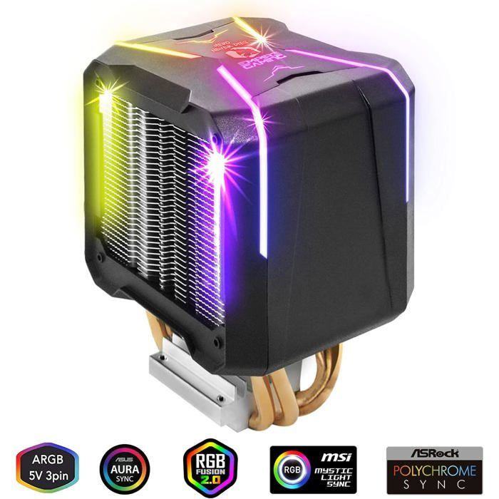 Guardian V201, ventirad CPU RGB, 4 caloducs cuivre, silencieux, AMD ...