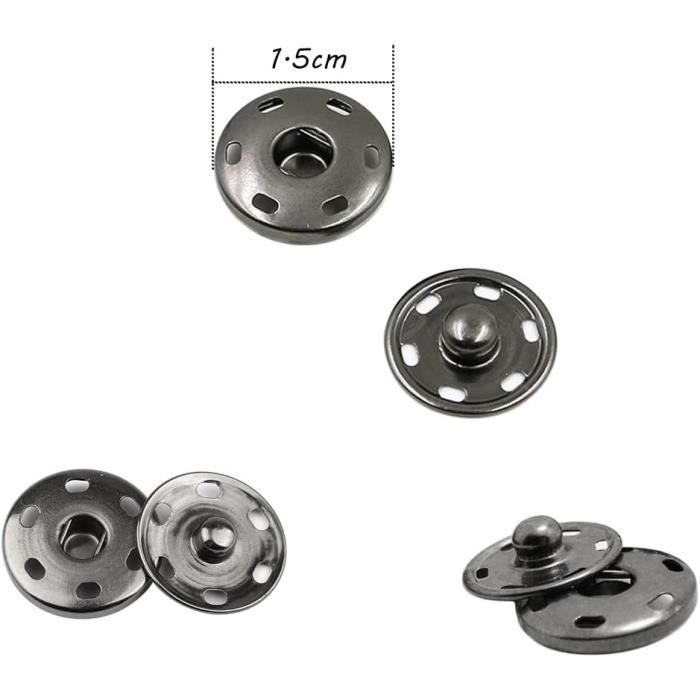 Bouton Pression 50 Sets Boutons Pression à Coudre Boutons Invisibles ...