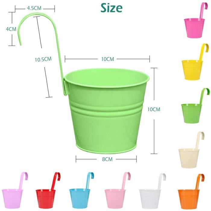 Pots de Fleurs Suspendus en Fer en métal, 10 pièces, jardinières ...