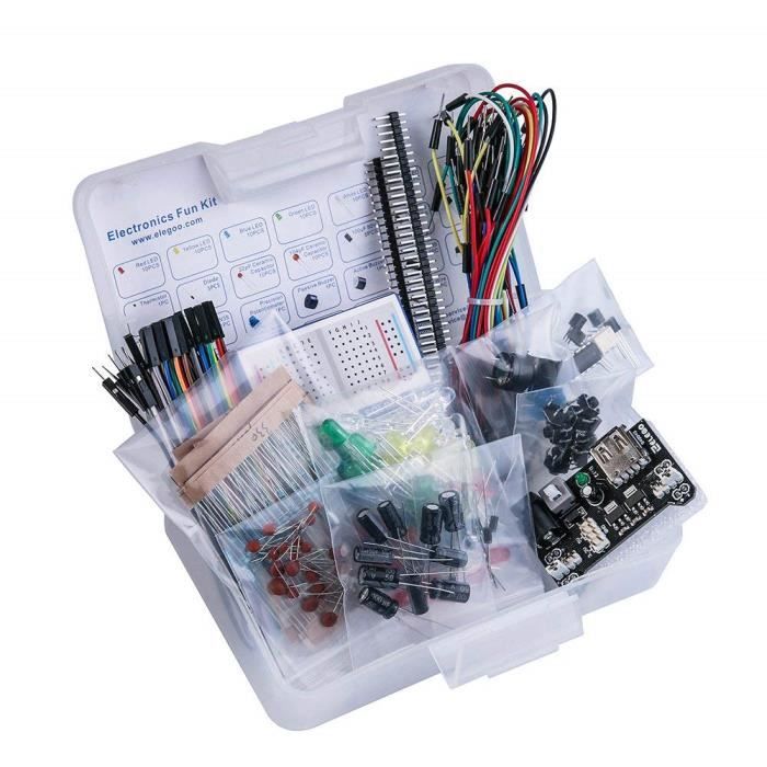 Fun Kit Composant Électronique Breadboard Câble Resistor Capacitor LED ...