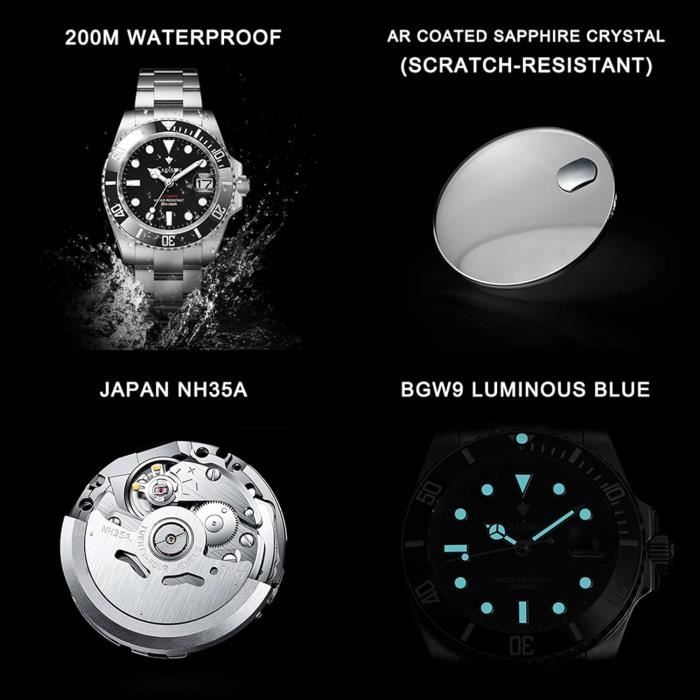 Cadisen Montre Automatique Pour Homme Avec Verre Saphir Et Acier ... Cadisen Montre Automatique Pour Homme Avec Verre Saphir Et Acier ...
