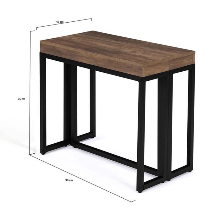 IDMARKET Table console extensible TORONTO 10 personnes 235 cm bois ...
